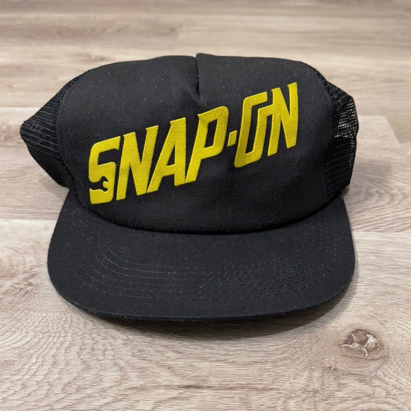 Accessories | Vintage Snap On Tools Black Snapback Hat Cap 7s 80s ...